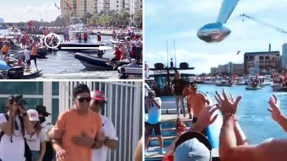 tom brady throwing trophy